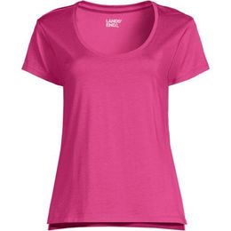 LANDS' END Supima&reg; Shirt mit Ballettausschnitt und kurzen &Auml;rmeln, Damen,  Pink, Baumwolle, by Lands' End