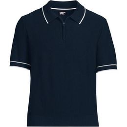 LANDS' END Kühlendes Strick-Poloshirt, Herren,  Blau, by Lands' End