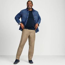 LANDS' END Knit Denim Jeans, Classic Fit, Herren,  Braun, Baumwoll-Mischung/Polyester-Mischung, by Lands' End