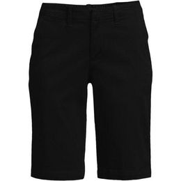 LANDS' END Chino-Bermudas, Damen,  Schwarz, Elasthan/Baumwoll-Mischung, by Lands' End