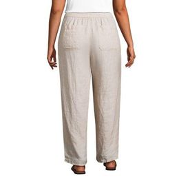 LANDS' END Relaxte Leinenhose mit geradem Bein, Damen,  Wei&szlig;, Leinen, by Lands' End