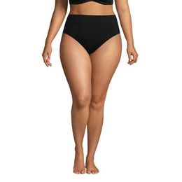 LANDS' END Bikinihose mit hohem Beinausschnitt, Damen,  Schwarz, Elasthan/Nylon-Mischung, by Lands' End