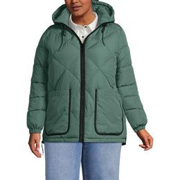 LANDS' END Isolierte Kapuzen-Steppjacke, Damen,  Grün, Polyester, by Lands' End