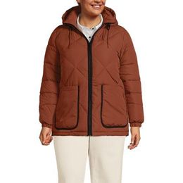 LANDS' END Isolierte Kapuzen-Steppjacke, Damen,  Braun, Polyester, by Lands' End