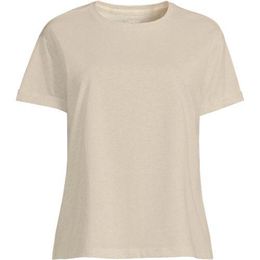 LANDS' END Supima&reg; Shirt mit kurzen Roll&auml;rmeln, Damen,  Wei&szlig;, Baumwolle, by Lands' End