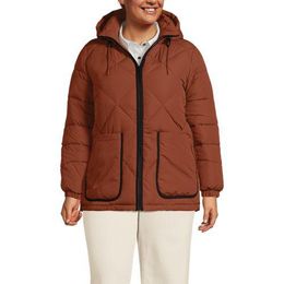 LANDS' END Isolierte Kapuzen-Steppjacke, Damen,  Braun, Polyester, by Lands' End