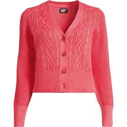 LANDS' END Cardigan aus Leinenmix, Damen,  Pink, by Lands' End