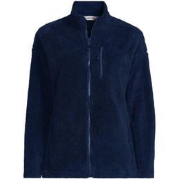 LANDS' END Plüschfleece-Jacke, Damen,  Blau, Polyester, by Lands' End