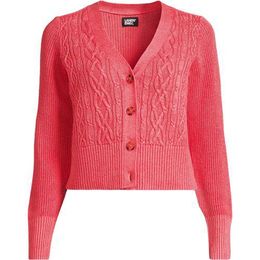 LANDS' END Cardigan aus Leinenmix, Damen,  Pink, by Lands' End