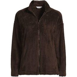 LANDS' END Pl&uuml;schfleece-Jacke, Damen,  Braun, Polyester, by Lands' End