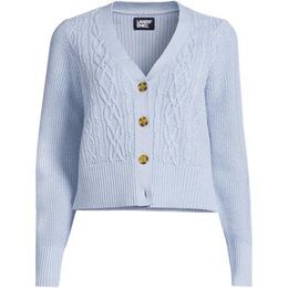 LANDS' END Cardigan aus Leinenmix, Damen,  Blau, by Lands' End