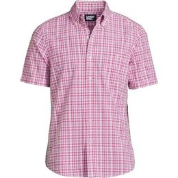 LANDS' END Seersucker-Kurzarmhemd, Classic Fit, Herren,  Lila, Baumwolle, by Lands' End