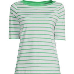 LANDS' END Supima-Shirt mit ellbogenlangen Ärmeln, Damen,  Weiß, Baumwolle, by Lands' End