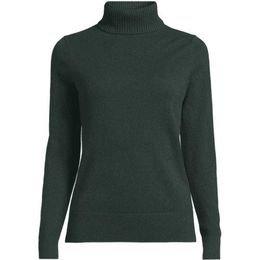 LANDS' END Rollkragen-Pullover aus Kaschmir, Damen,  Grün, Kaschmir, by Lands' End