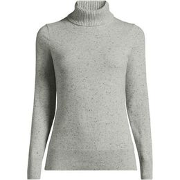 LANDS' END Rollkragen-Pullover aus Kaschmir, Damen,  Grau, Kaschmir, by Lands' End