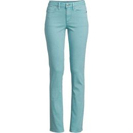 LANDS' END Straight Fit Öko Jeans Mid Waist, Damen,  Blau, Baumwoll-Mischung/Polyester-Mischung, by Lands' End