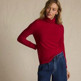 LANDS' END Rollkragen-Pullover aus Kaschmir, Damen,  Rot, Kaschmir, by Lands' End