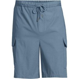 LANDS' END Cargo-Shorts mit Schlupfbund, Herren,  Blau, Baumwolle/Leinen, by Lands' End