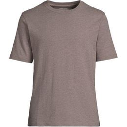 LANDS' END Super-T Kurzarm-Shirt, Classic Fit, Herren,  Braun, Baumwolle, by Lands' End
