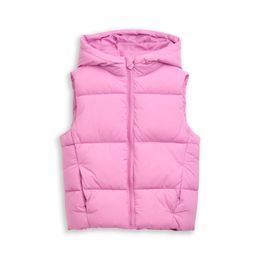 Tom Tailor Mädchen Puffer-Weste mit Kapuze, rosa, Uni, Gr. 92/98