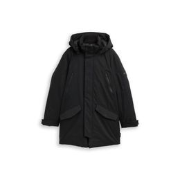Tom Tailor Herren TT.PRO.TECH Parka mit abnehmbarer Kapuze, schwarz, Uni, Gr. XXL
