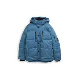 Tom Tailor Herren Plus Size - Pufferjacke mit abnehmbarer Kapuze, blau, Uni, Gr. 2XL