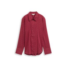 Tom Tailor Damen Hemdbluse mit Muster, rot, Gemustert, Gr. 36