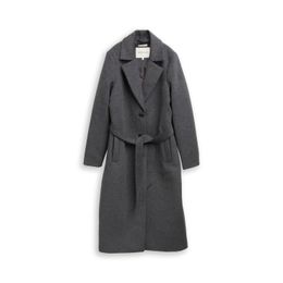Tom Tailor Damen Wollmantel mit Gürtel, grau, Meliert, Gr. XXL