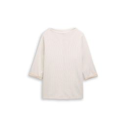 Tom Tailor Damen Plus Size - Sweatshirt mit Stehkragen, beige, Meliert, Gr. 46