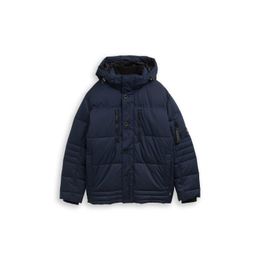 Tom Tailor Herren Plus Size - Pufferjacke mit abnehmbarer Kapuze, blau, Uni, Gr. 5XL