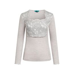 TOOche Shirt 'Grey Orchid' Damen Größe M creme / grau