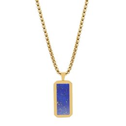 Gt Collection Necklace 'Rectangle' male Blue size 60 cm