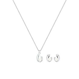 Elli DIAMONDS Schmuckset Damen Gr&ouml;&szlig;e 45 silber / perlwei&szlig;