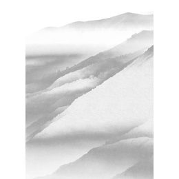 Vliestapete Komar "Digitaldruck Vlies - White Noise Mountain - Gr&ouml;&szlig;e 200 x 280 cm", grau (wei&szlig;, grau), B:200m L:280m, Vlies, Tapeten, Wohnzimmer, Schlafzimmer