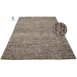 Wollteppich my home "Wolly, Wolle" Gr. 7, braun, B:240cm H:14mm L:320cm, Wolle, Teppiche, handgewebt, Handweb Teppiche, Wohnzimmer, Schlafzimmer, Esszimmer