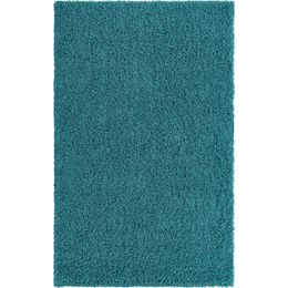 Hochflor-Teppich "Shaggy Shag, LAGERRÄUMUNG", blau (türkis), B:152cm H:38mm L:244cm, Polypropylen (PP), MyFlair MÖBEL & ACCESSOIRES, Teppiche, gewebt, Uni Farben, ideal im Wohnzimmer & Schlafzimmer