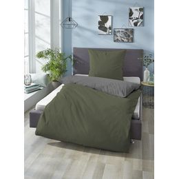 Wendebettwäsche Biberna "Alma in Gr. 135x200, 155x220 oder 200x200 cm", braun (fichte), B/L: 135cm x 200cm, 1 Stk., 1 Stk., Linon, B/L: 80cm x 80cm, 2 Stk., Linon, Obermaterial: 100% Baumwolle, Bettwäsche, Bettwäsche aus Baumwolle, Reißverschluss, Bettwäsche mit Wendeoptik
