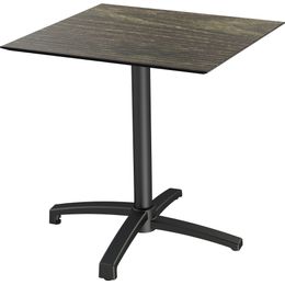 Klapptisch Essentials "X cross", schwarz (schwarz, riverwashed wood, schwarz), B:70cm H:74cm T:70cm, Aluminium/HPL Tischplatte, Tische, in verschiedenen Ausführungen
