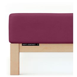 Spannbettlaken Schlafgut "Soft Contact", lila (lila deep), L:200cm, Feinbiber, Obermaterial: 100% Baumwolle, Bettlaken, 100% Bio Baumwolle