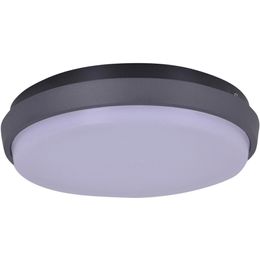 Näve Außen-Wandleuchte NÄVE "LED Außenwandleuchte IP54 "Mio" d:27cm", weiß (weiß satiniert, anthrazit), B:27cm H:5,3cm L:27cm, Leuchten, Abstrahlwinkel: 110, für Wand- und Deckenmontage geeignet