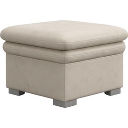 Hocker COTTA "Leandra", beige (creme), B:65cm H:46cm T:65cm, NaturLEDER: Bitte beachten Sie, dass Lederbez&uuml;ge mehr N&auml;hte aufweisen als Stoffbez&uuml;ge.;Kunstleder Softlux;NaturLEDER (echtes Rindsleder) im Sitz. Korpus in passendem Kunstleder Softlux bezogen;Luxus-Microfaser (100% Polyester), Hocker, Hocker, Polstergarnitur, auch als Set erh&auml;ltlich