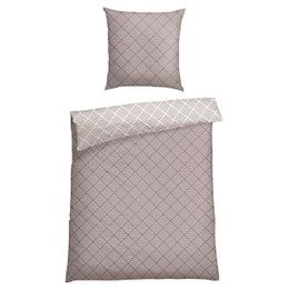 Wendebettwäsche Schiesser "Mabel aus weicher Baumwolle mit abstraktem Muster", grau, B/L: 135cm x 200cm, 1 Stk., 1 Stk., Feinbiber, B/L: 80cm x 80cm, 2 Stk., Feinbiber, Obermaterial: 100% Baumwolle, Bettwäsche, Made in Green