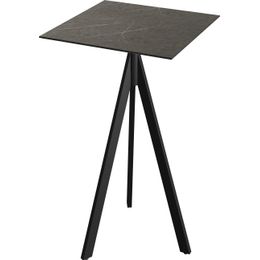 Klapptisch Essentials "Infinity", schwarz (schwarz, midnight marble, schwarz), B:70cm H:110cm T:70cm, Pulverbeschichteter Stahl + HPL Tischplatte, Tische, in verschiedenen Ausführungen