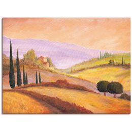 Leinwandbild Artland "Morgendämmerung", orange (farbe bild(er): orange), B:80cm H:60cm, Bilder, auf Keilrahmen gespannt