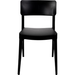 Stapelstuhl Essentials "Wing", schwarz, B:47cm H:82cm T:50cm, Kunststoff, Polypropylen, Stühle, schwarz, Kunststoff