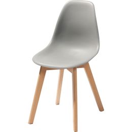 Stapelstuhl Essentials "Keeve", grau (holzfarben, grau), B:47cm H:83cm T:53cm, Edelstahl, Massivholz, Polypropylen, Stühle, grau, ohne Armlehne