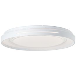 Brilliant Deckenleuchte "Barty", weiß (weiß, chromfarben), 1, Ø 48,5cm H: 6,5cm, 1 Stk., Leuchten, dimmbar- Ø 48cm - mit Fernbedienung - mit Nachtlichtfunktion