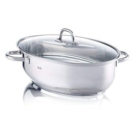 Bräter Fissler "Fassungsvermögen 7,1 Liter", silber (silberfarben), B:25,5cm H:12,4cm L:38cm, Töpfe, Induktion, Maße ca. L x B x H: 38 x 25,5 x 12,4 cm