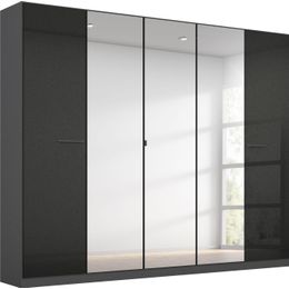 Drehtürenschrank Rauch "Kleiderschrank Schrank Garderobe TOPSELLER OTELI inkl. Inneneinteilung", grau (graumetallic, hochglanz effektgrau), B:226cm H:210cm T:54cm, Holzwerkstoff, Schränke, mit zusätzlichen Einlegeböden, optional mit Spiegel MADE IN GERMANY