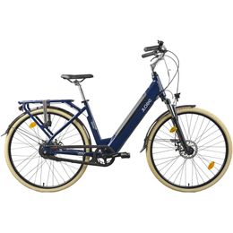 E-Bike Llobe "City E-Bike 28" Millenium 2G" Gr. 47, blau (blau, schwarz), Elektrofahrräder, 47cm, 28 Zoll (71,12cm)